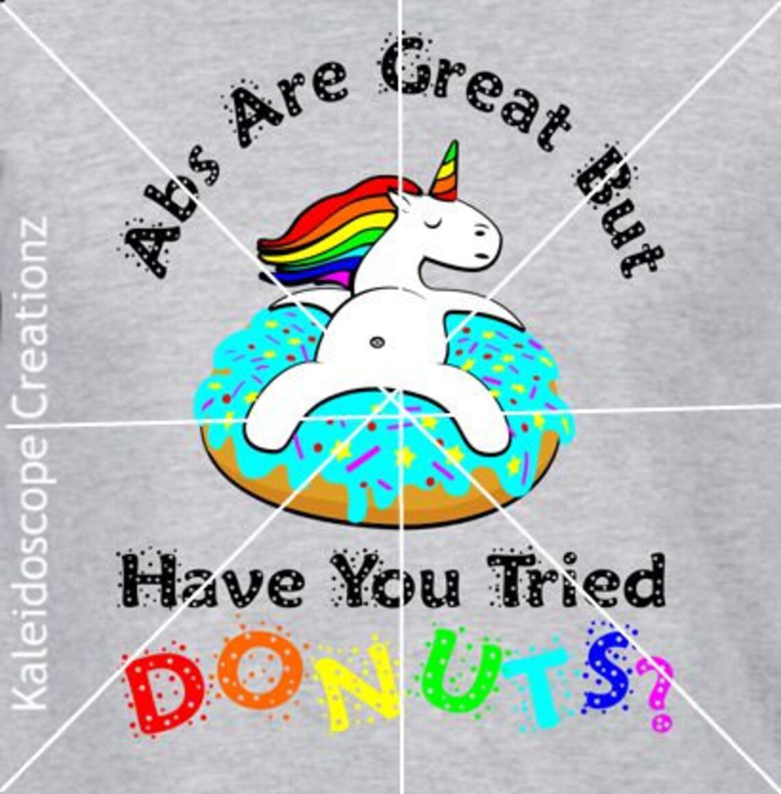 Funny Colorful Unicorn Donuts Abs Exercise Digital SVG JPG PNG Cut File ...