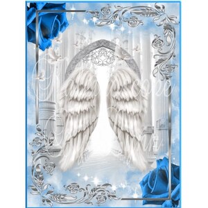 Blue Rose Frame Background Memorial PNG Add Photo Template for Funeral ...
