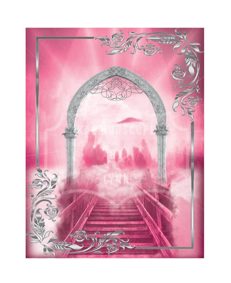 Pink and Silver Heavens Gate Memorial PNG Drop in Photo for - Etsy