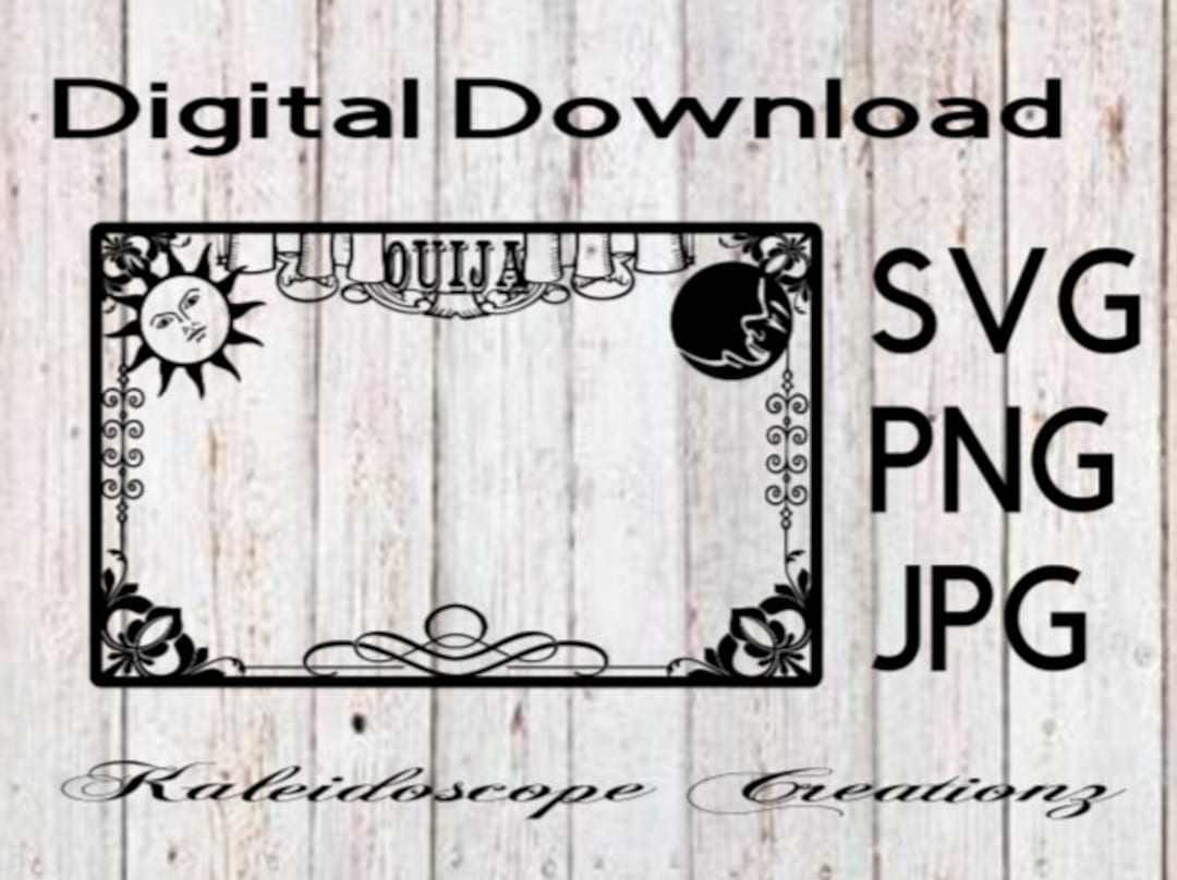 Digital SVG JPG PNG Ouija Board Spirit Board Template Halloween Add ...
