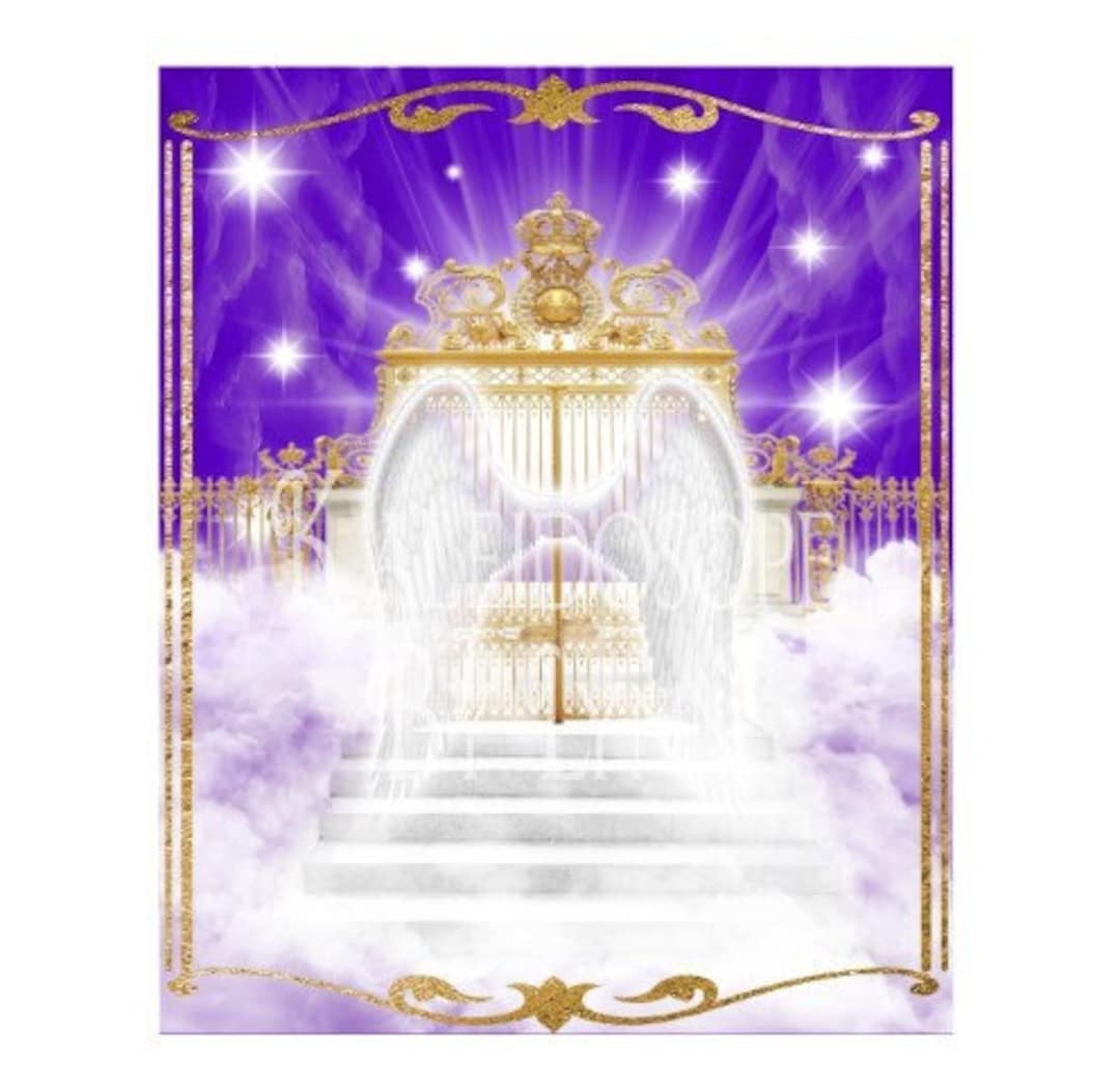 Purple and Gold Frame Background Memorial PNG Add Photo Template for ...