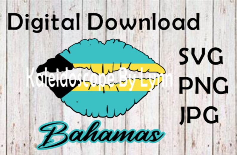 Bahamas Bahamian Flag Lips SVG PNG JPG Digital Cut File for Cricut ...