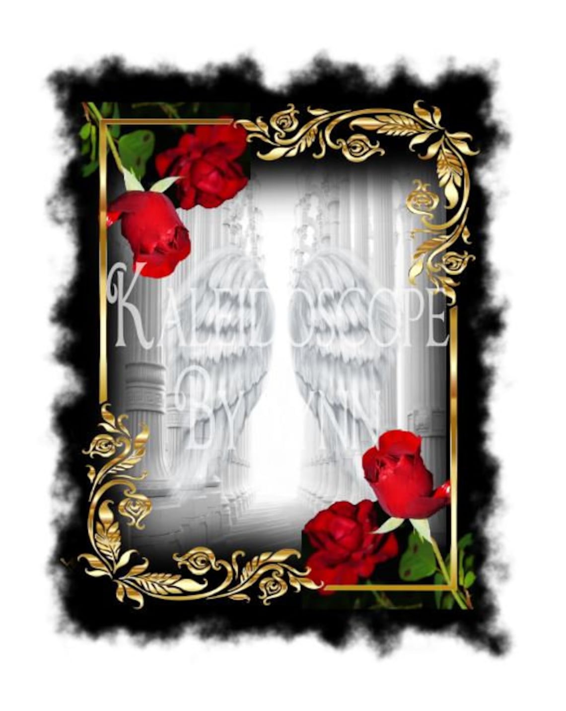 Red Rose Gold Frame Background Memorial PNG Add Photo Template - Etsy