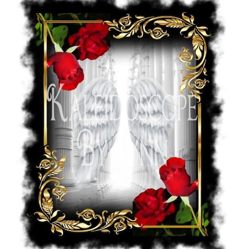Red Heavens Gate Angel Memorial PNG Add Photo Template for - Etsy