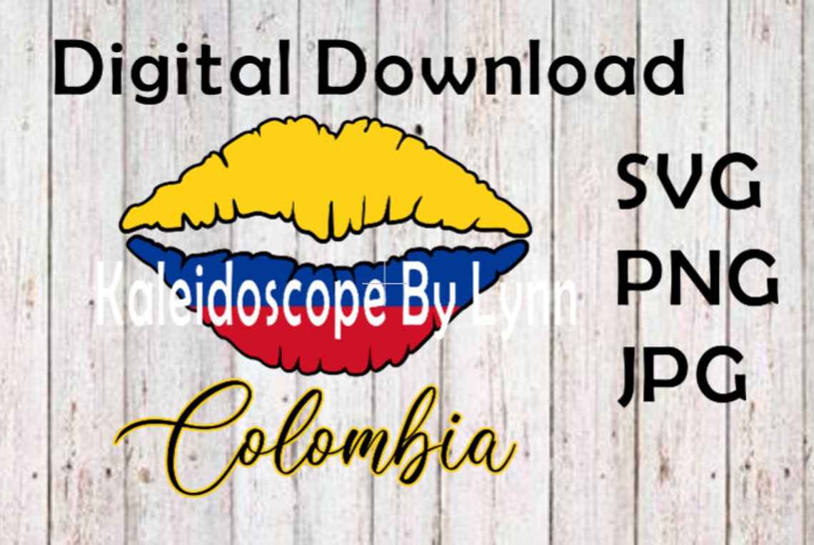 Colombia Colombiana Flag Lips SVG PNG JPG Digital Cut File for - Etsy