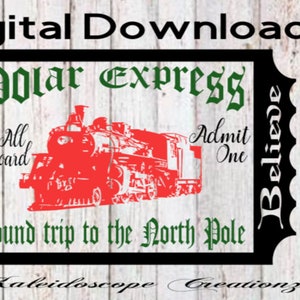 Polar Express Golden Ticket Christmas SVG PNG JPG Digital Cut File for ...