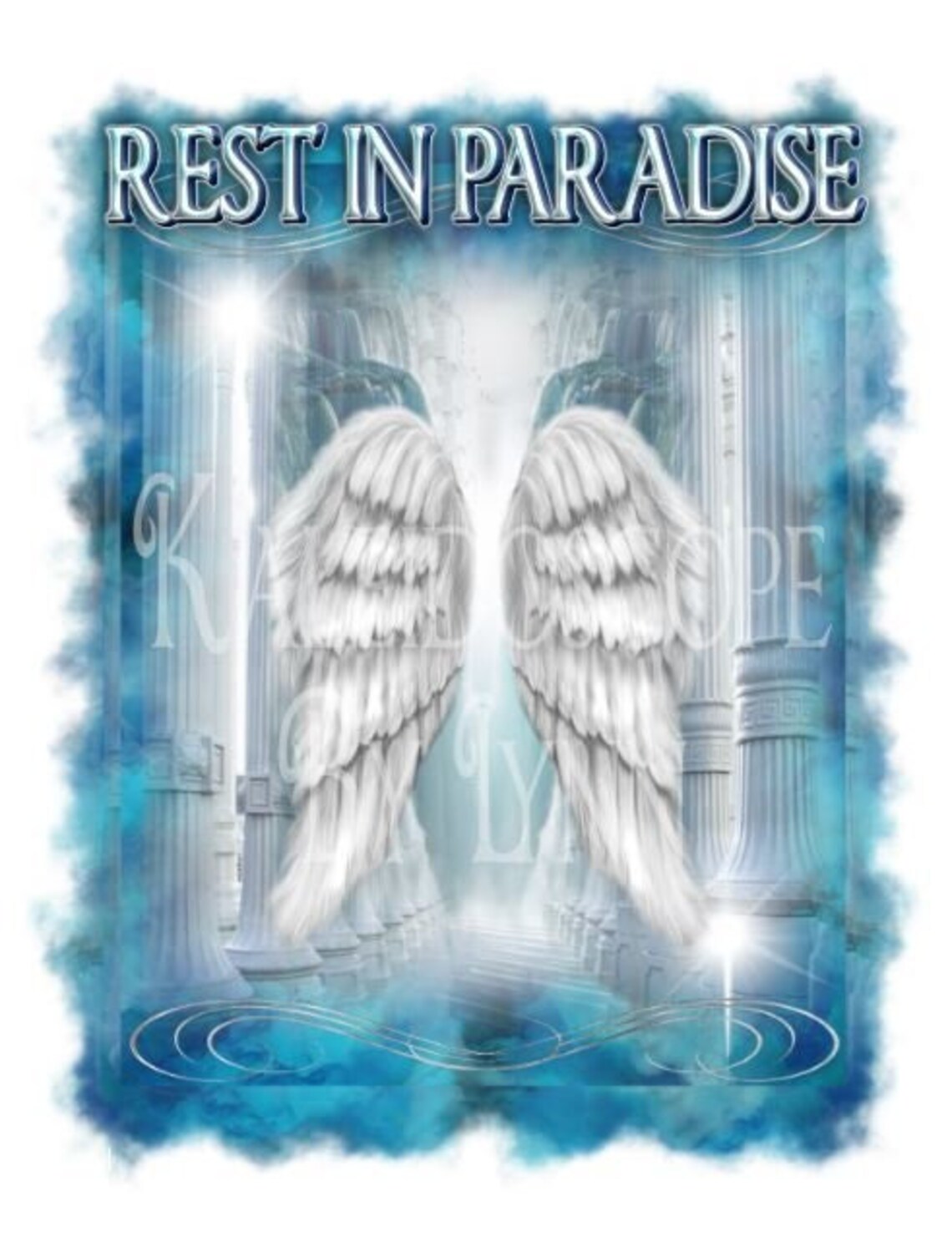 Blue Waterfalls Rest in Paradise Memorial PNG Add Photo - Etsy