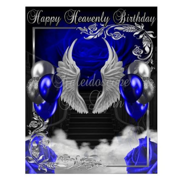 Heavenly Blue Rip Memorial Template - Etsy