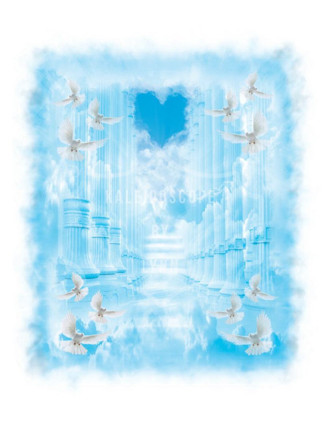 Light Blue Heart in Clouds Heaven Memorial PNG Drop in Photo - Etsy
