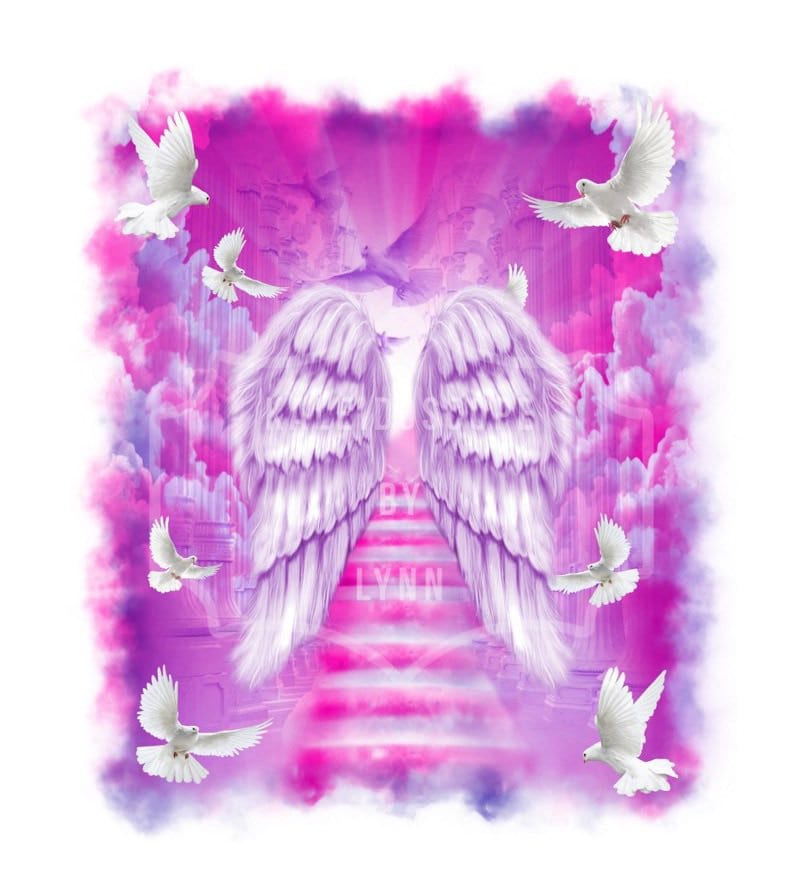 Pink and Purple Heaven Clouds Memorial Design Files 2 Files With or ...