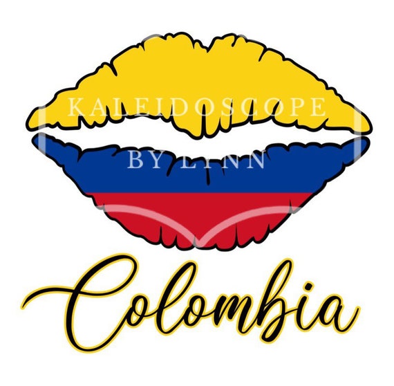 Colombia Colombiana Flag Lips SVG PNG JPG Digital Cut File for | Etsy