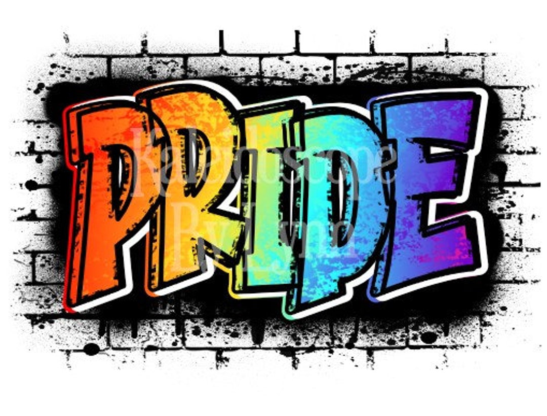 Pride Graffiti Wall Rainbow Flag Sublimation Design PNG - Etsy