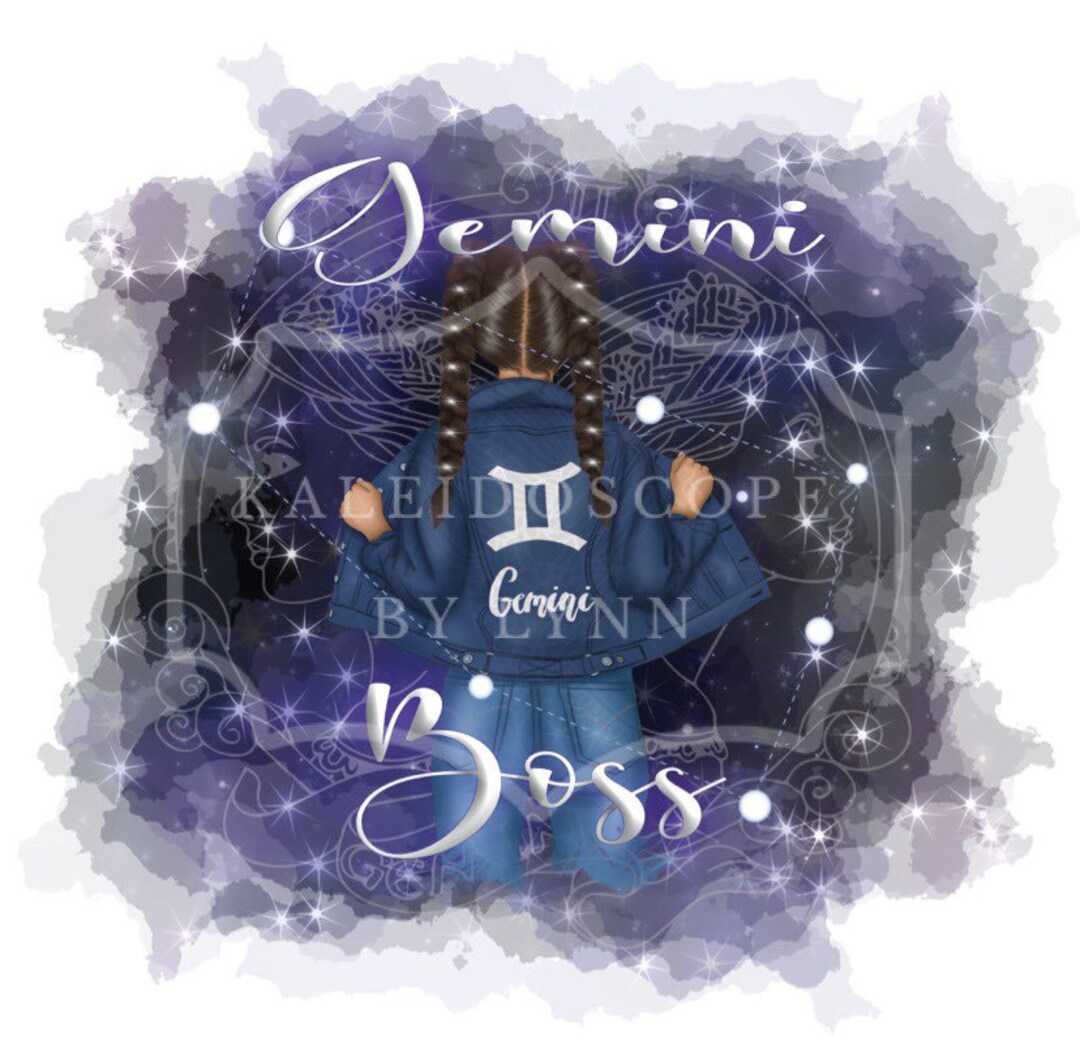 Gemini Boss Lady Galaxy Astrology Design File PNG JPG for Sublimation ...