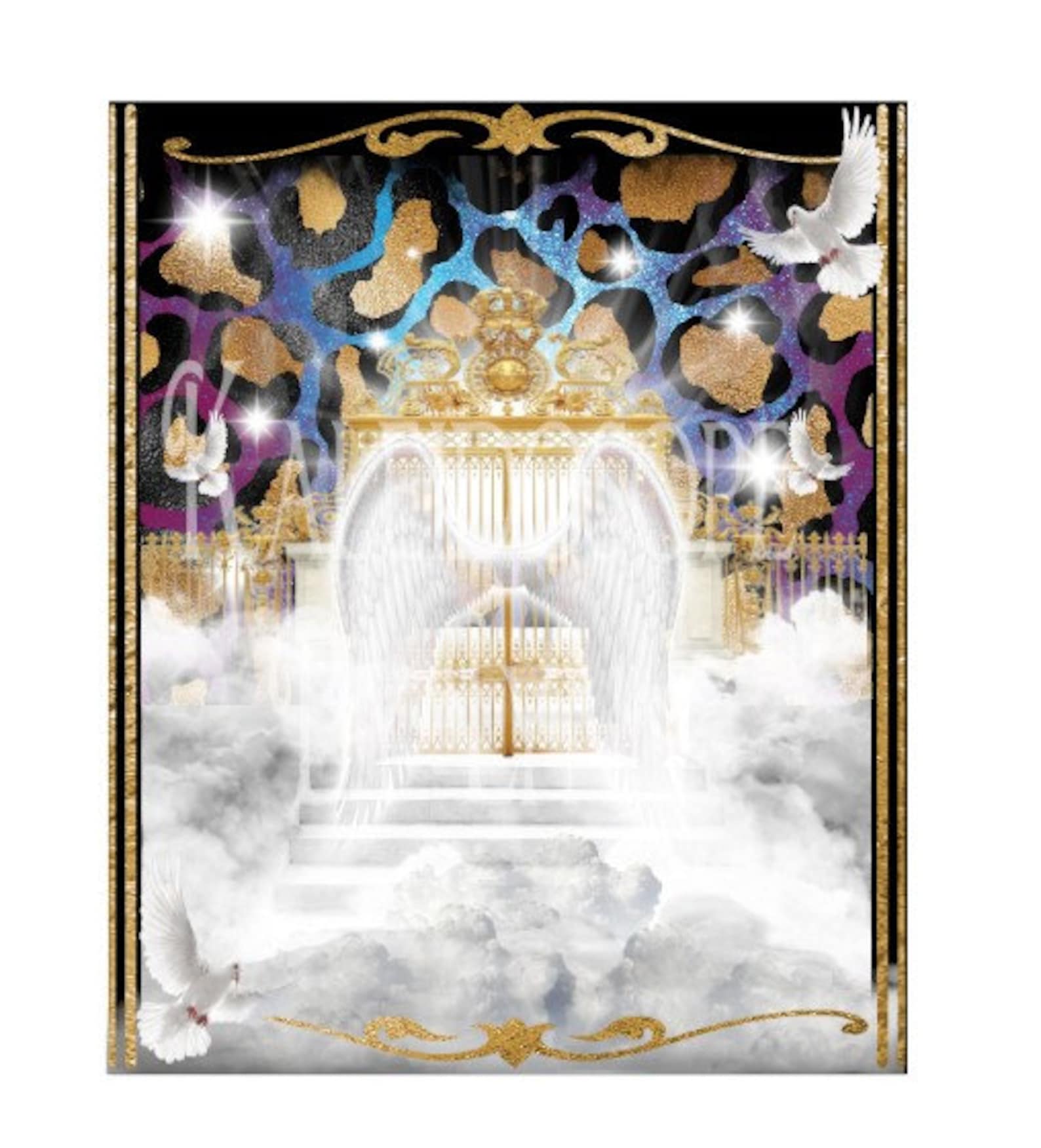 NEW Leopard Heaven's Gate Angel Memorial PNG Add Photo - Etsy