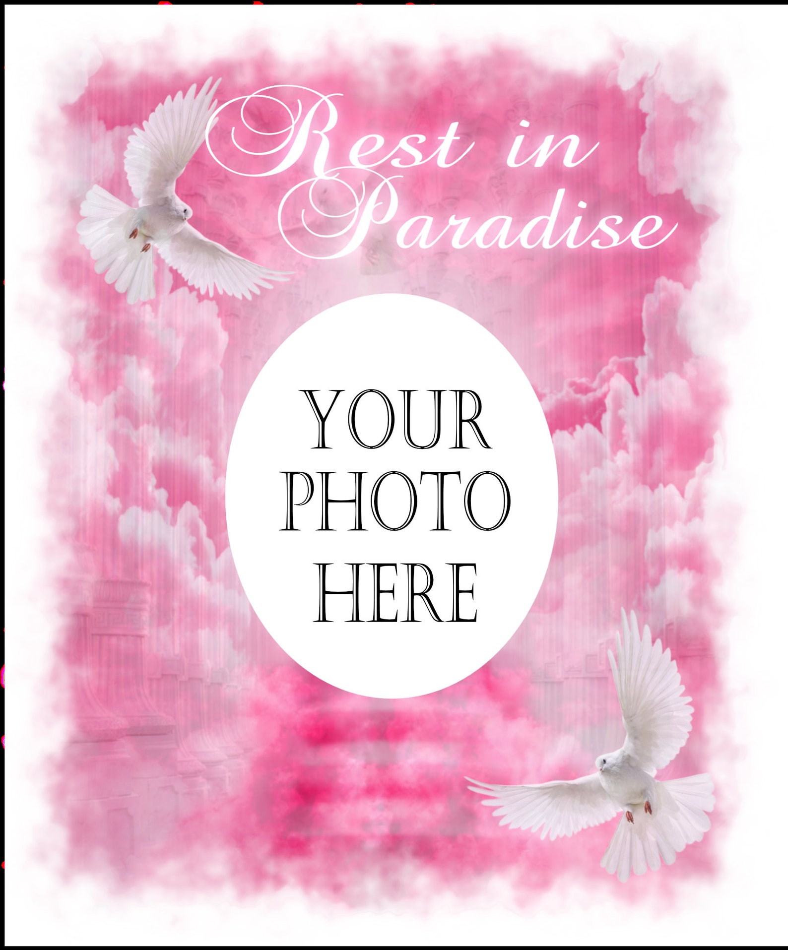 Pink Heaven Clouds Rest in Paradise Memorial Design Files 6 Files With ...