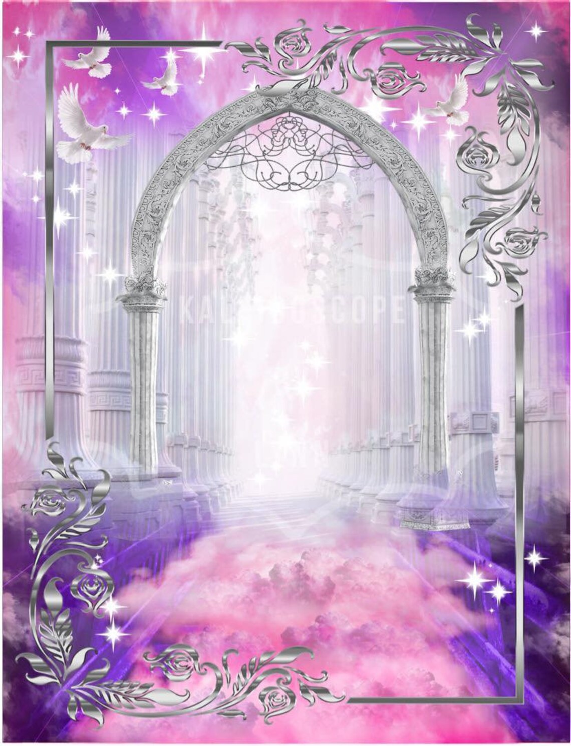 Pink and Purple Heavens Gate Angel Memorial PNG Add Photo - Etsy