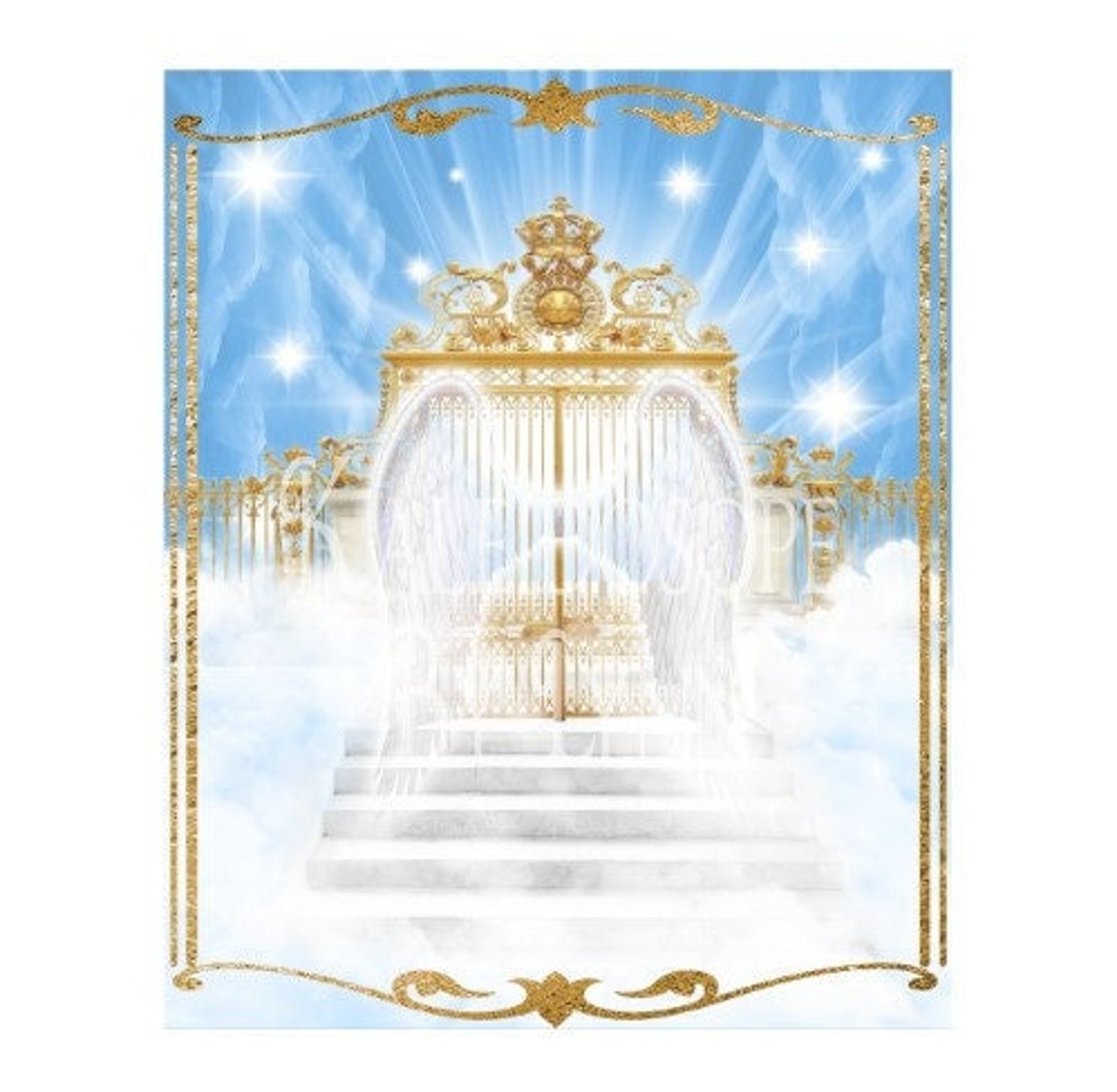 Light Blue and Gold Frame Background Memorial PNG Add Photo Template ...