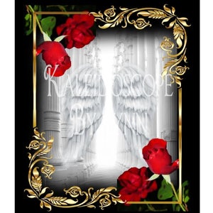 Red Rose Gold Frame Background Memorial PNG Add Photo Template for ...