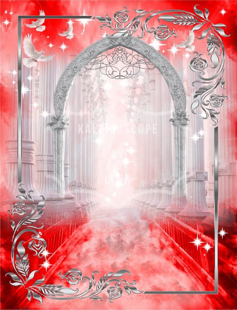 Red Heavens Gate Angel Memorial PNG Add Photo Template for Funeral RIP ...