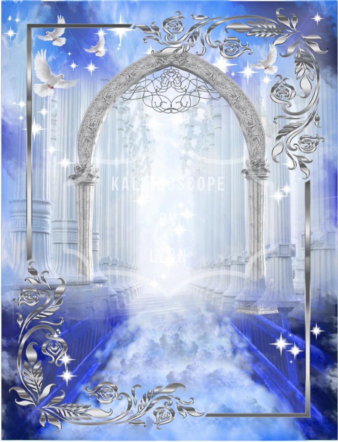 Blue Heavens Gate Angel Memorial PNG Add Photo Rest in Peace - Etsy