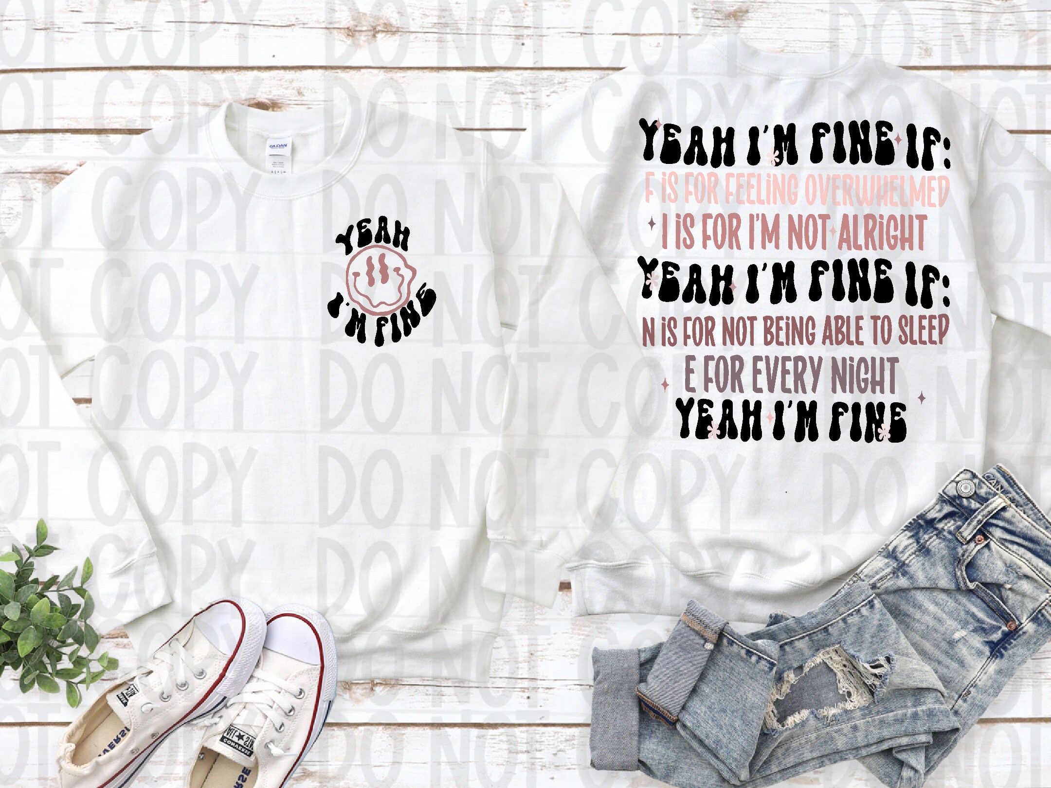 Yeah Im Fine Pocket and Back Digital Design PNG - Etsy