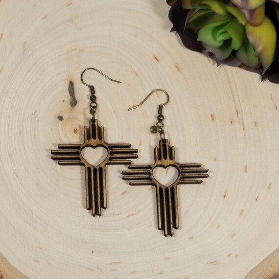 Zia Cross Heart center. Zia cross. | Etsy