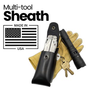Leather Sheath for Multi Tools, Belt Sheath, Fits Leatherman and Other ...