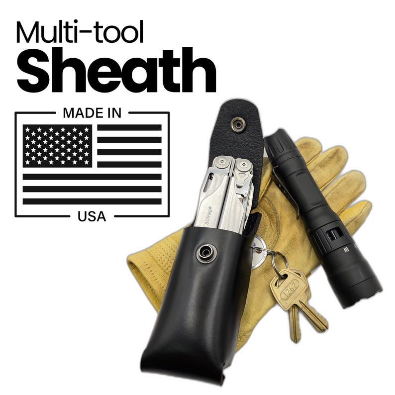 Leather Sheath for Multi Tools, Belt Sheath, Fits Leatherman and Other ...
