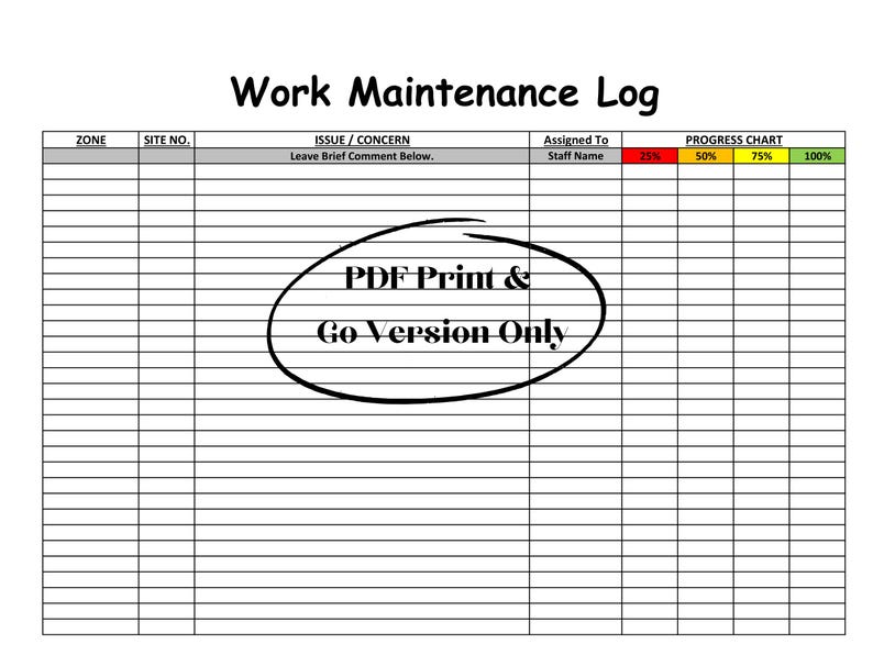 RV Park and Campground Work Maintenance Log Book - Etsy
