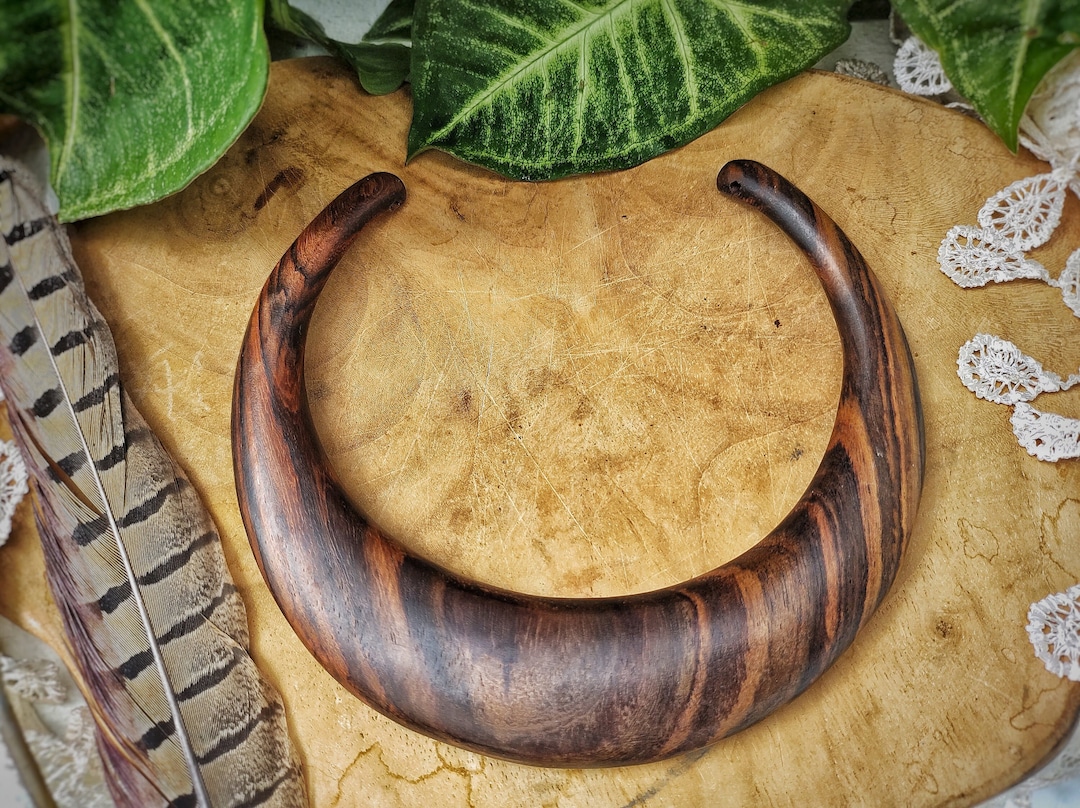 Wide Wooden Choker, Wood Necklace, Tribal Necklace - Etsy