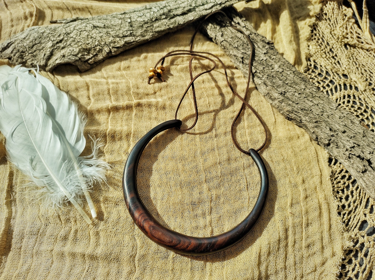 Wooden Choker Necklace Tribal Wood Necklace 3 Sizes - Etsy