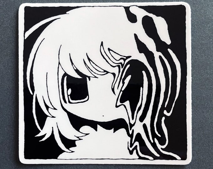 Disintegrate Black and White Animecore Weirdcore Anime Girl Sticker - Etsy