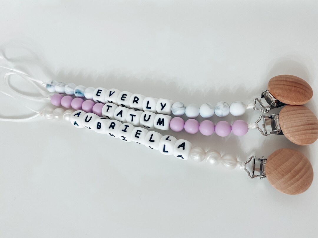 Personalized Pacifier Clip/ Dummy Clip/ Pacifier Holder / Silicone ...