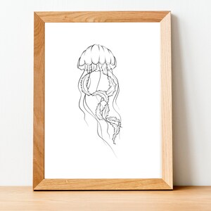 Jellyfish Wall Art | Line Art, Simple Line Art, Instant Download ...