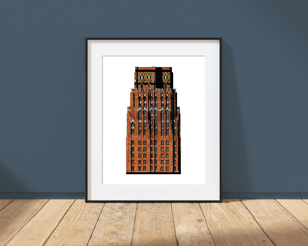 Guardian Building - Detroit, Michigan - Art Deco Tower Drawing ...