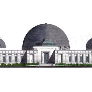 Griffith Observatory - Los Angeles, California - Architecture Art Print ...