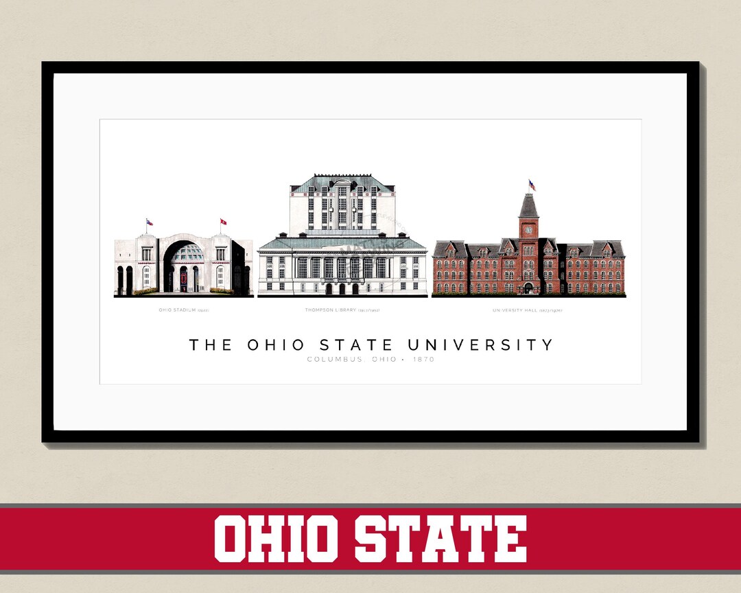 The Ohio State University Posters Architecture Art Print OSU Buckeyes ...