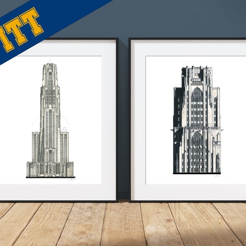 Pittsburgh Cathedral of Learning Skyline Poster Art Print - Etsy