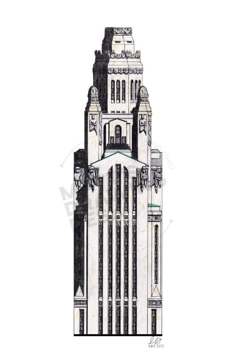 Leveque Tower Columbus Ohio Architecture Art Print - Etsy