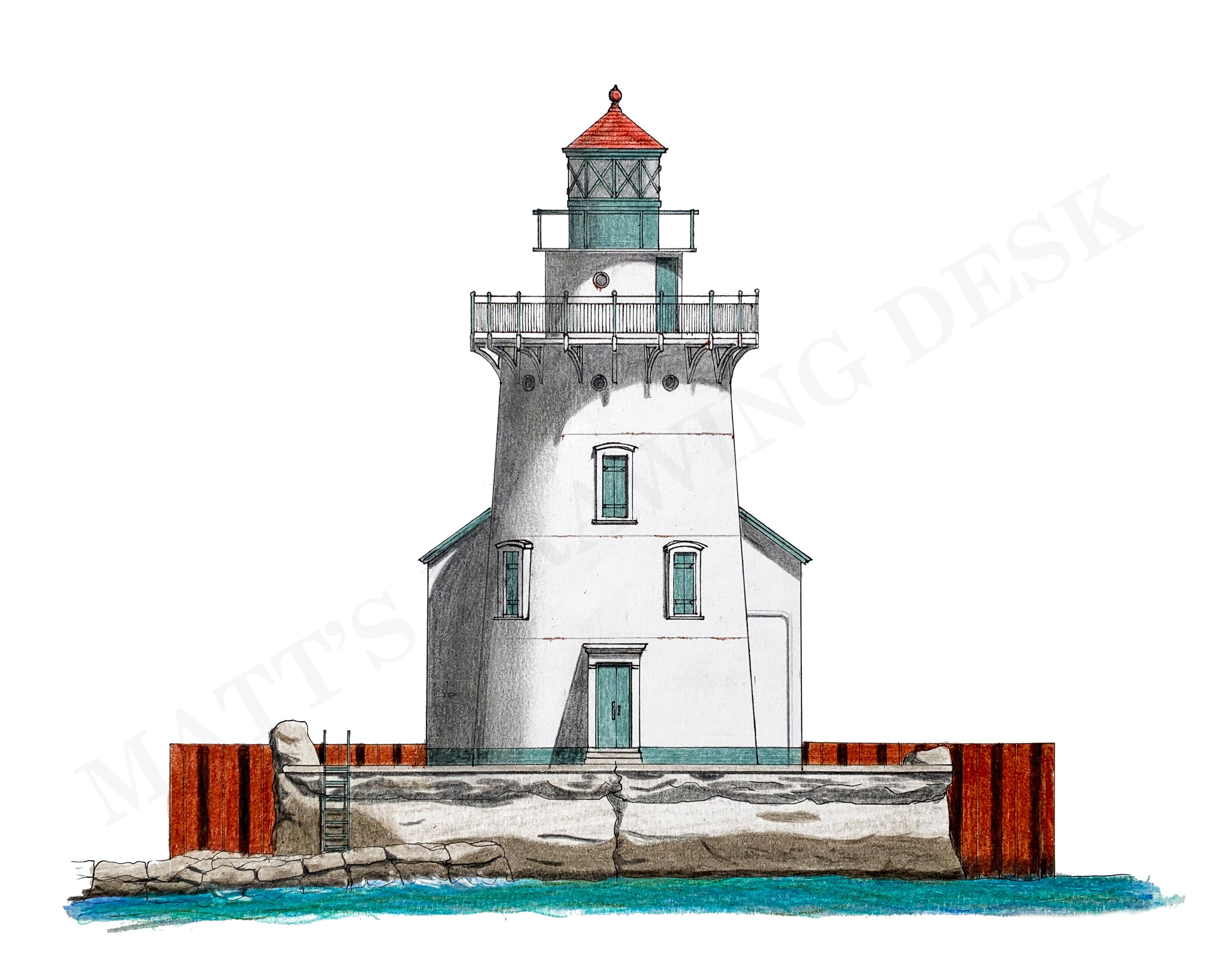 Cleveland Harbor West Pierhead Lighthouse | Etsy