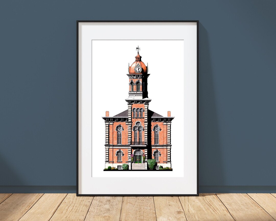 Geauga County Courthouse - Chardon, Ohio - Architecture Art Print - Etsy