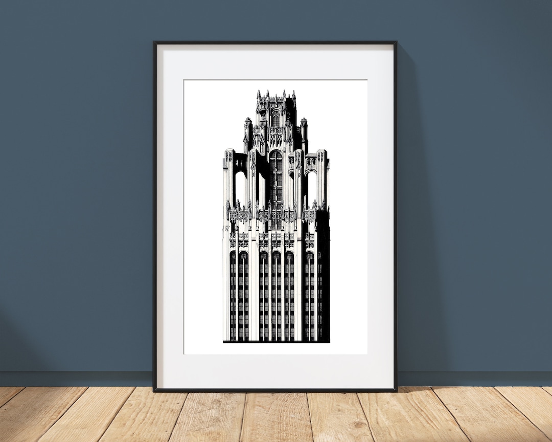 Tribune Tower - Chicago, Illinois - Art Deco Tower Drawing ...