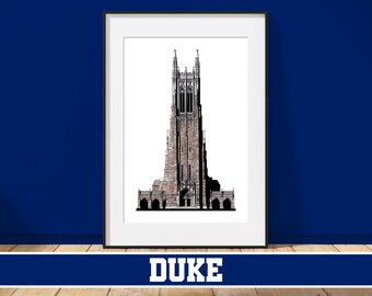 Duke University Chapel Poster | Digital Download Art Print | Durham ...