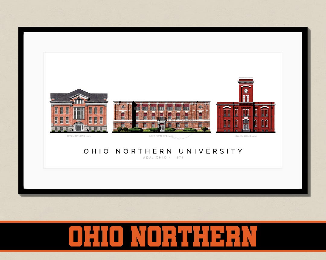 Ohio Northern University Poster - Architecture Art Print - ONU Polar ...