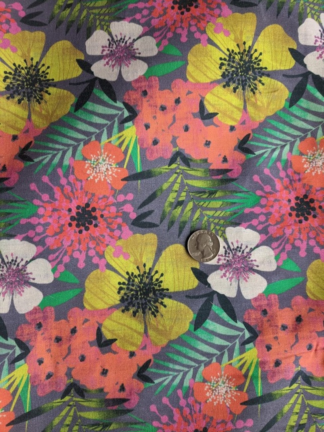 Stof France Tropical Floral - 60" Wide - 100% Cotton - Etsy