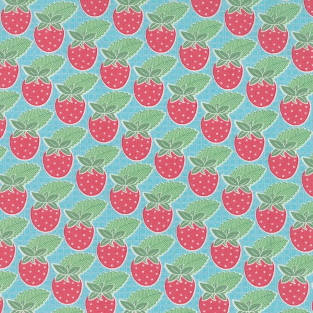 Moda Bumble Berries Lauren + Jessi Jung Bias Print Strawberries - Etsy