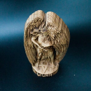 Lilith Demoness Figurine Jewish Demonology Statue Wooden Sculpture ...