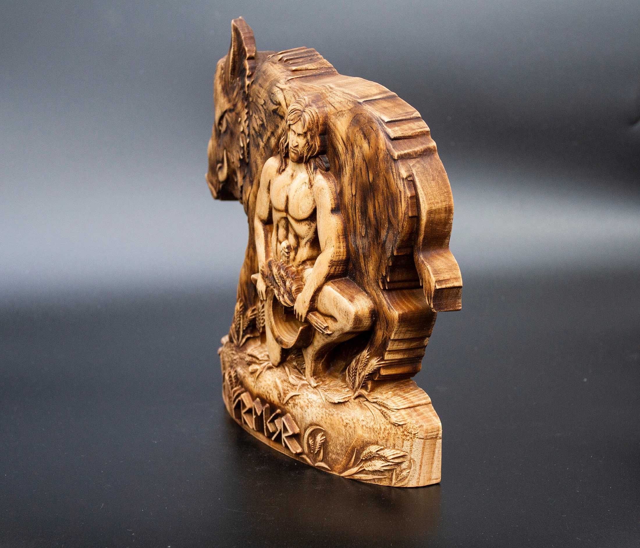 Freyr Sculpture Wooden Norse God of Fertility and Prosperity - Etsy Canada