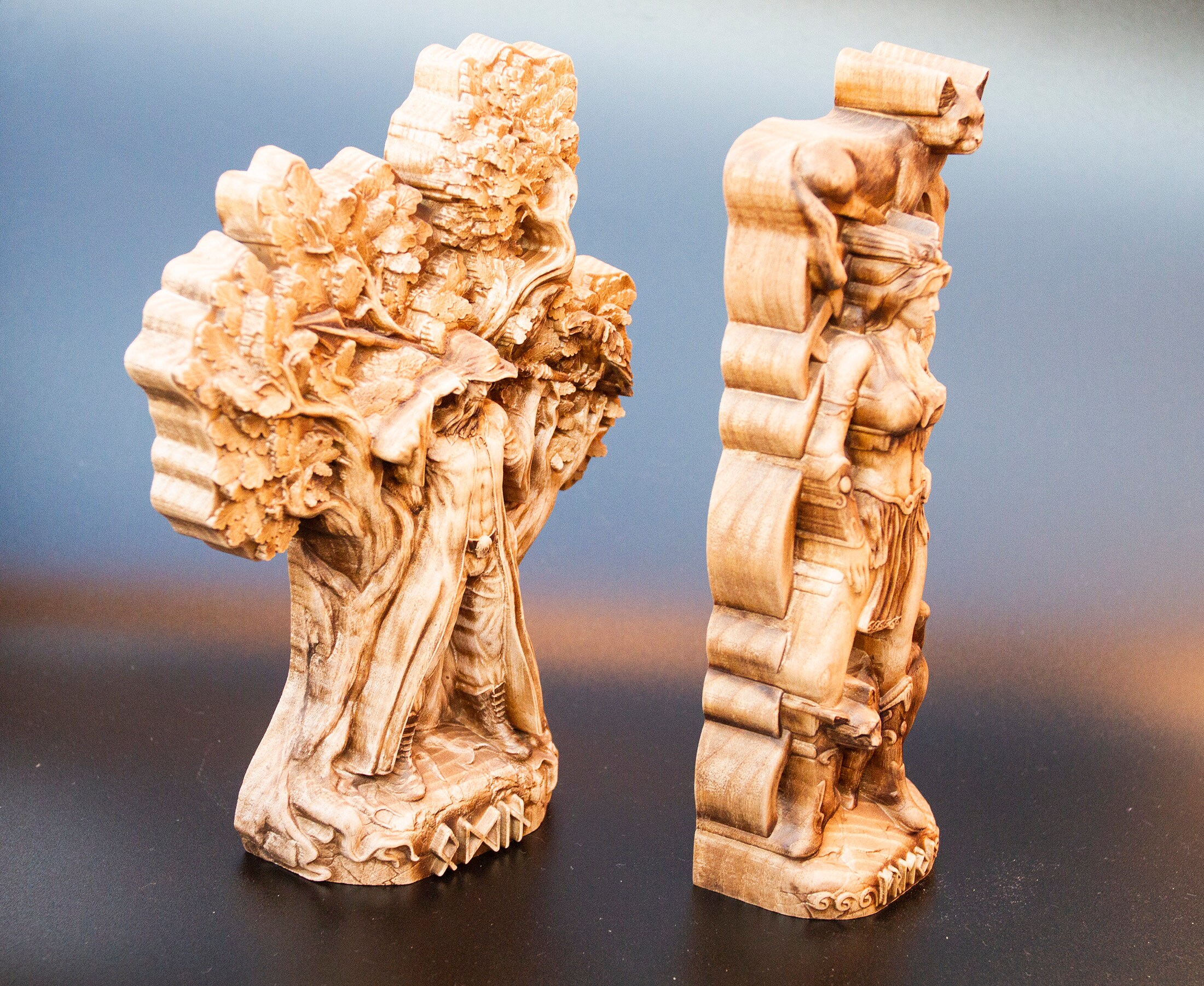 Odin and Freja Wooden Statues - Set of Two Sculptures - Etsy