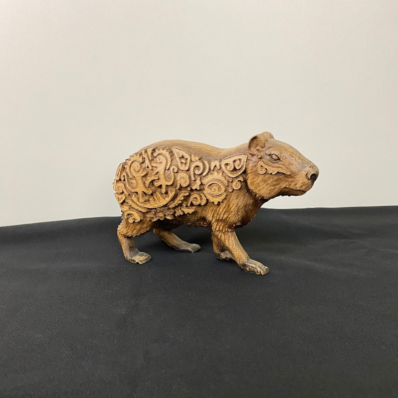 Capybara Capybara Art Wooden Capybara Capybara Figurine Capybara Gift ...